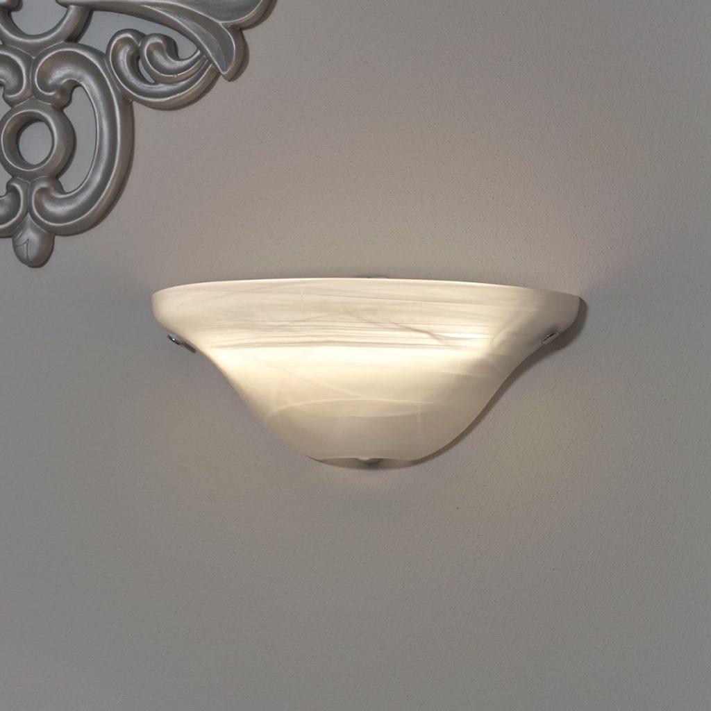 Frosted Marble Glass Half Moon Wall Light - Smart Living