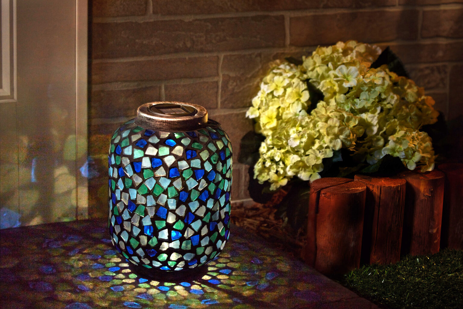 Solar Mosaic Glass Lantern - Smart Living - Home & Garden