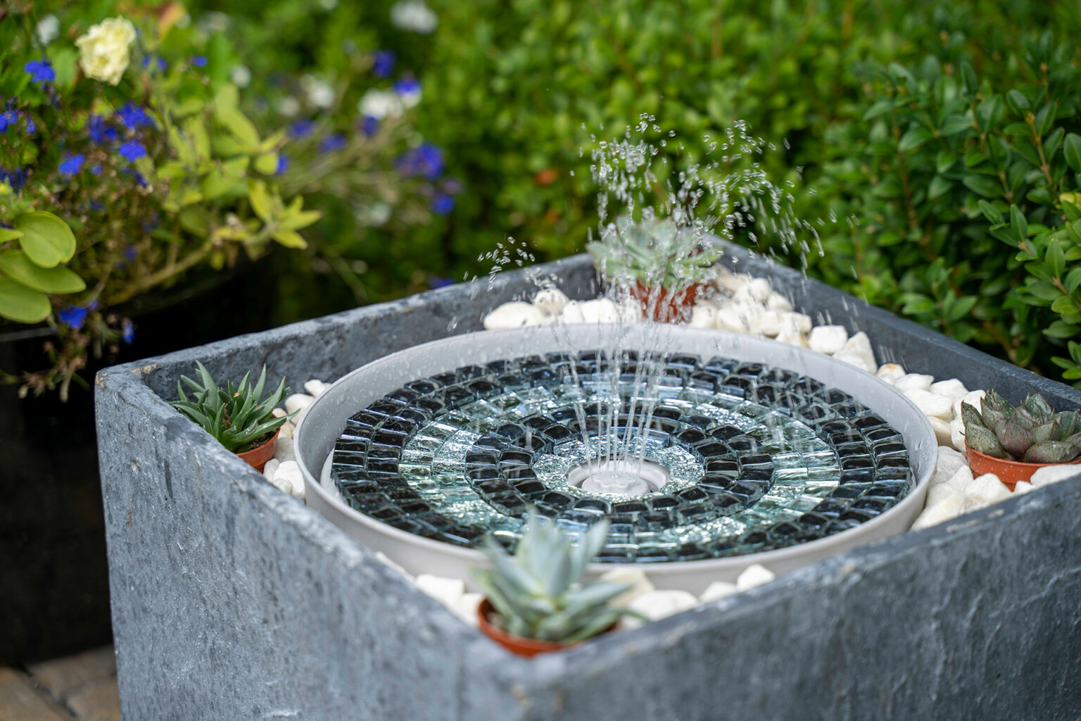Black and White Mosaic Insert- Hydria Fountain Kit Accessories